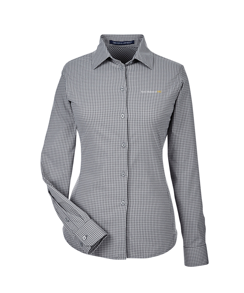 Devon & Jones CrownLux Performance Ladies' Tonal Mini Check Shirt